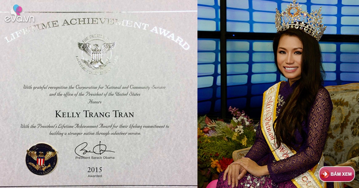 Hoa hậu Kelly Trang Trần nhận bằng khen của Tổng thống Obama