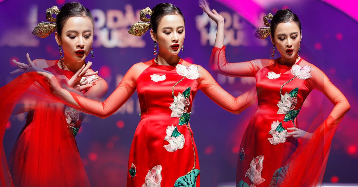 Angela Phương Trinh diện áo dài 100 triệu bung lụa làm Vedette trong ...