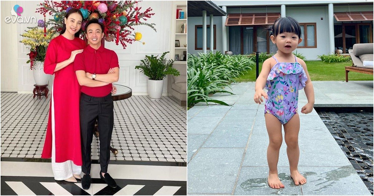 Cường Đôla cao 1m6, Đàm Thu Trang 1m76, con gái 2,5 tuổi dài ngoằng hệt ...