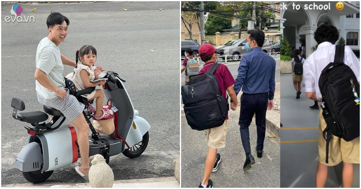 Bắt gặp khoảnh khắc đại gia BĐS Cường Đôla quần đùi, dép lê đưa con gái Suchin đi học buổi sáng ...