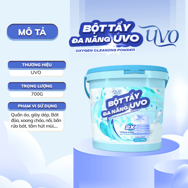Bột tẩy đa năng UVO - Giải pháp đánh bay mọi vết bẩn hiệu quả, an toàn cho các mẹ đảm đang