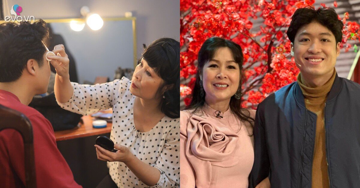 NSND Hồng Vân make up cho con trai
