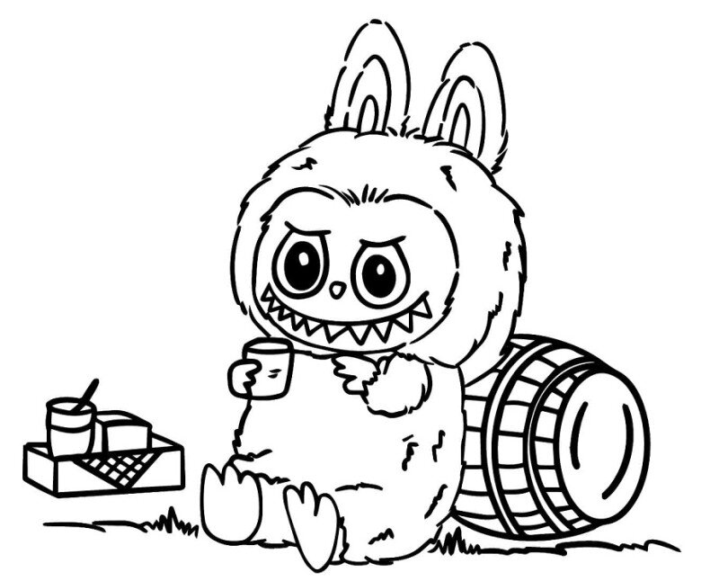 15 bức tranh Labubu đáng yêu, bé tập tô màu ngày cuối tuần