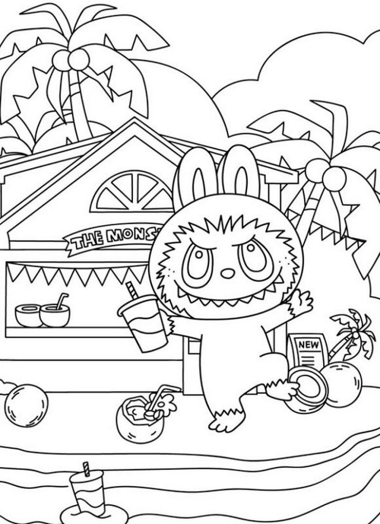 15 bức tranh Labubu đáng yêu, bé tập tô màu ngày cuối tuần