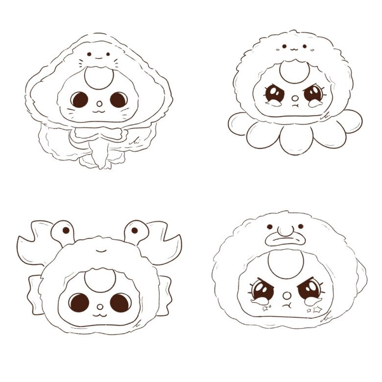 15 bức tranh tô màu Baby Three, bé tự do tô màu mắt yêu thích (P3)