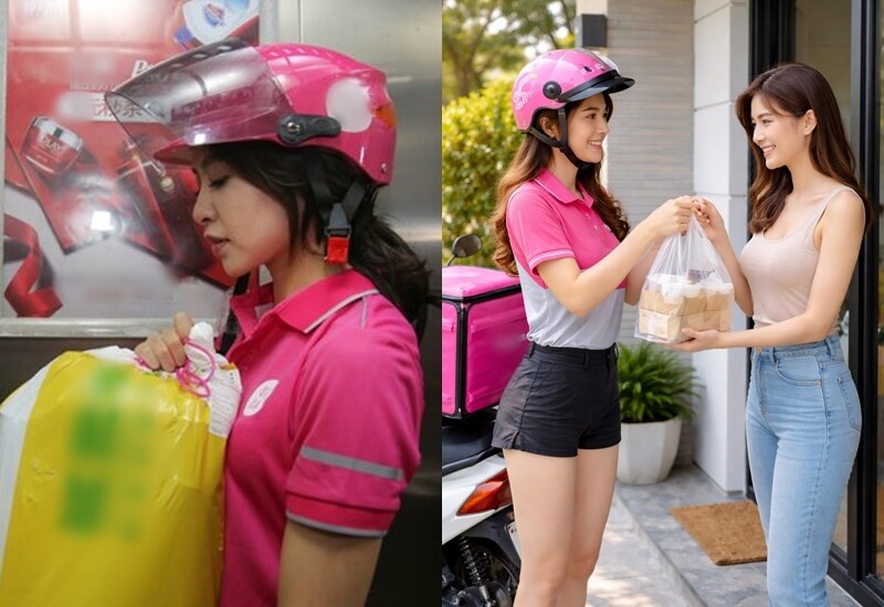 Khách hàng quên cả trả tiền khi thấy cách ăn mặc của nữ shipper, nhìn ...