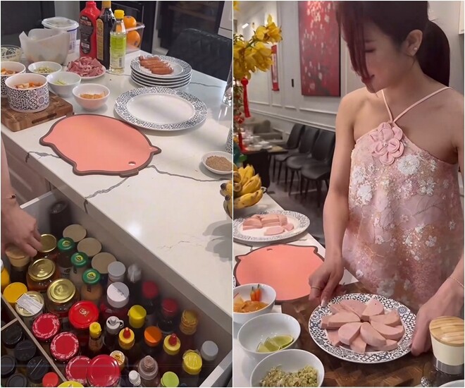 Diệp Lâm Anh xinh đẹp vào bếp được khen cả mùa Tết, fan lại kêu: Chị có ...