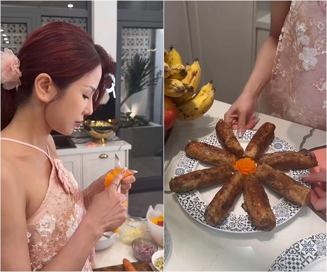 Diệp Lâm Anh xinh đẹp vào bếp được khen cả mùa Tết, fan lại kêu: Chị có ...