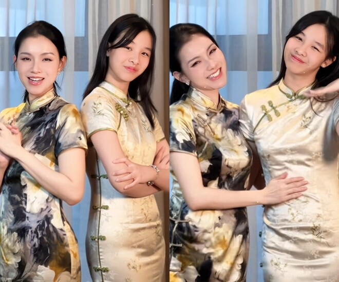 Hoa hậu Thùy Lâm đứng với con gái nhìn hệt 2 chị em, ái nữ 13 tuổi có ...