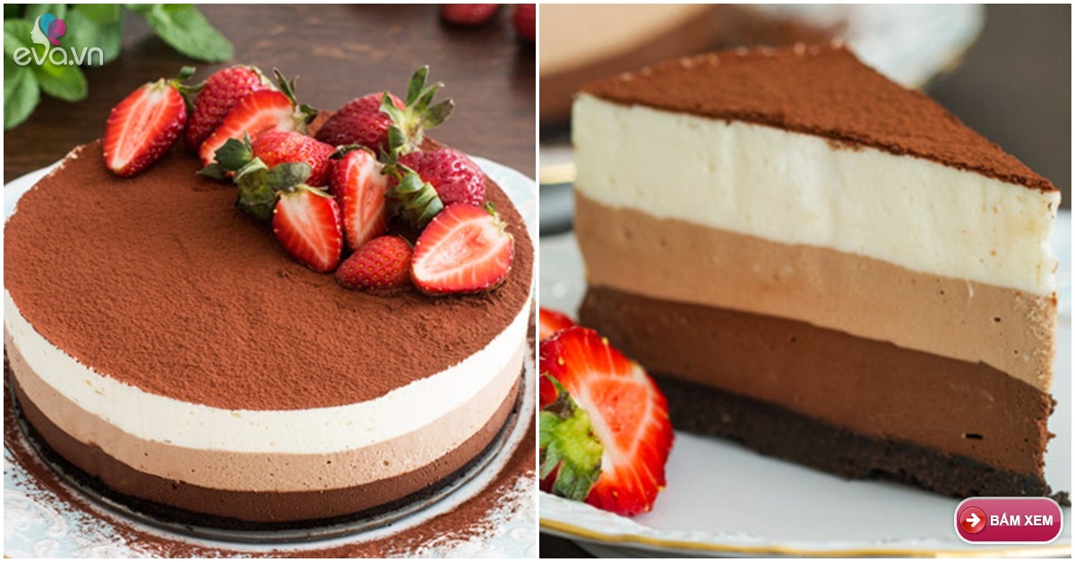 Cách làm bánh mousse vị socola 3 lớp mềm mịn, tươi mát