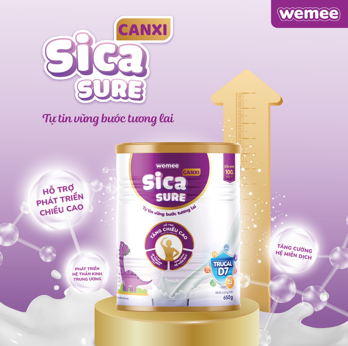 Sica Sure Canxi cùng con tự tin cao lớn mỗi ngày