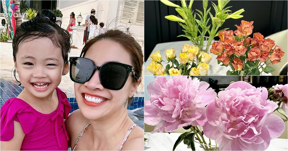 Mặc ồn ào chồng Hàn muốn bỏ con, Pha Lê an yên ngồi ngắm hoa đẹp trong ...