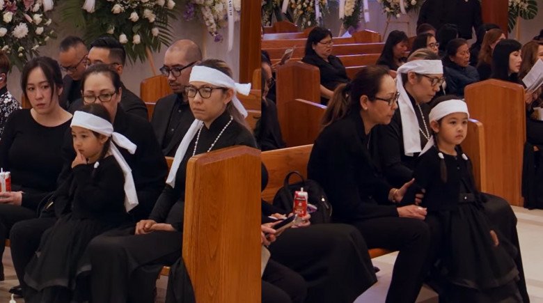 Tang lễ nghệ sĩ Đức Tiến tại Mỹ: Vợ Bình Phương khóc nghẹn, con gái đội tang bố nhưng vẫn ngây ngô