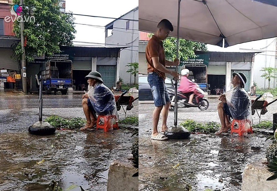Xót cảnh cụ ông run rẩy bán rau giữa trời mưa và hành động đẹp của anh ...