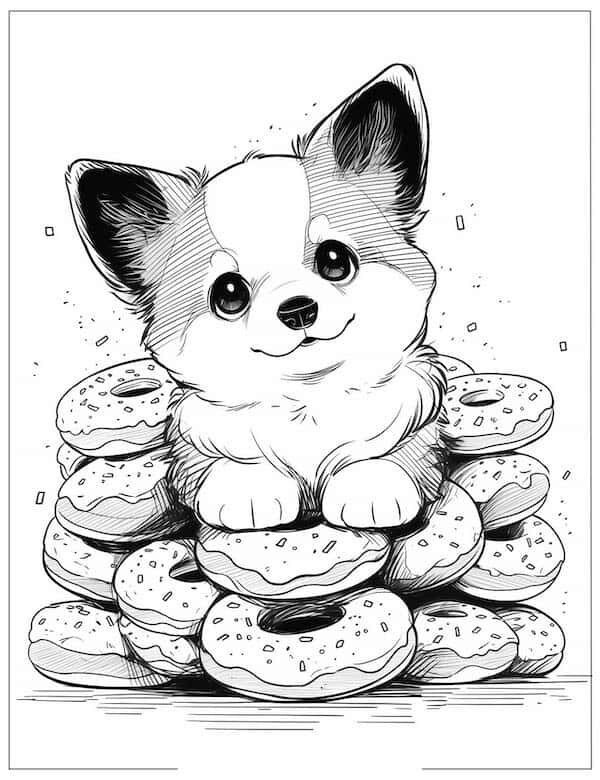Bộ tranh tô màu chú chó Corgi siêu dễ thương, bé vừa nhìn là muốn tô ngay