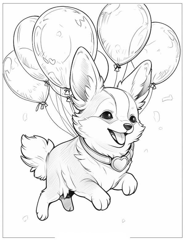 Bộ tranh tô màu chú chó Corgi siêu dễ thương, bé vừa nhìn là muốn tô ngay