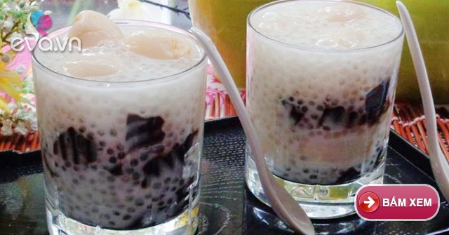 Chè trái vải thạch đen ngon ơi là ngon