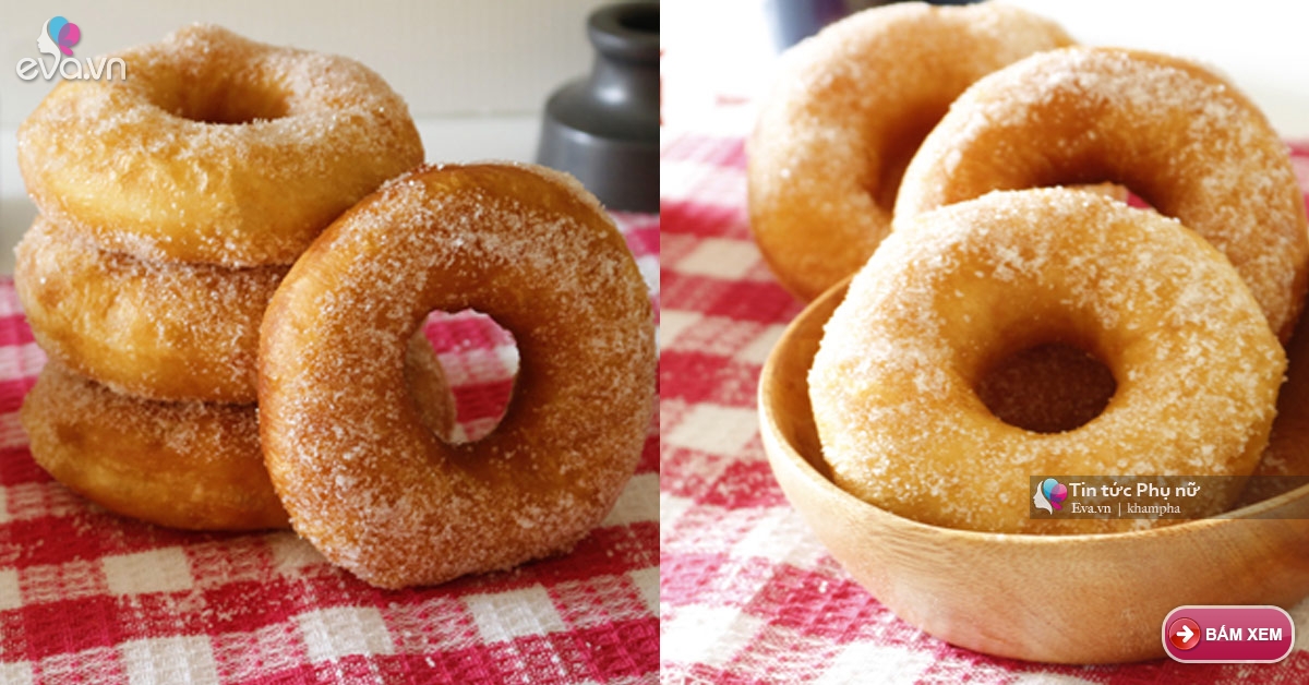 Bánh donut chiên thơm ngon, mềm ngọt vô cùng hấp dẫn