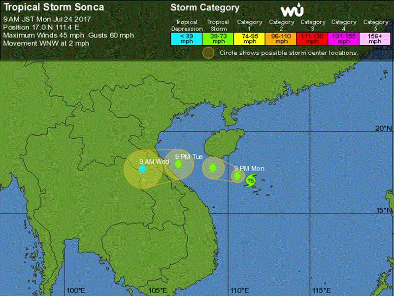 Hình ảnh mới nhất của bão số 4 SONCA ở Biển Đông