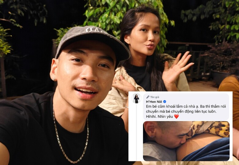 Chồng H’Hen Niê bí mật lái xe 8 tiếng về tạo bất ngờ cho vợ bầu, em bé nghe giọng bố liền đạp ...