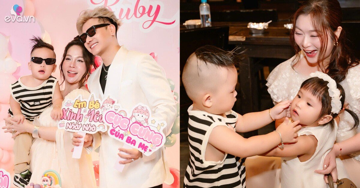Thanh Trúc bế con gái dự tiệc đầy tháng con Chu Bin