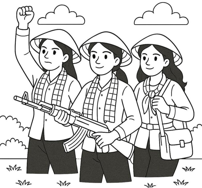 Tranh tô màu các chú công an, bộ đội, nét đẹp hòa bình cho bé