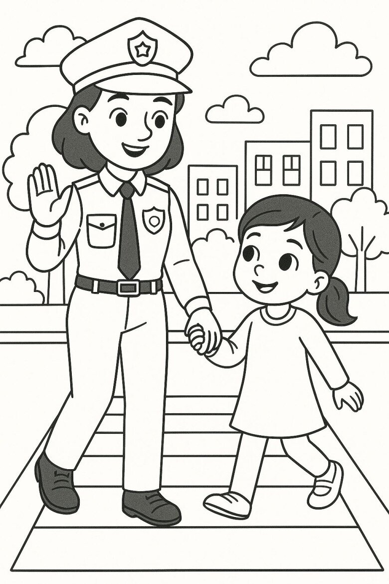 Tranh tô màu các chú công an, bộ đội, nét đẹp hòa bình cho bé
