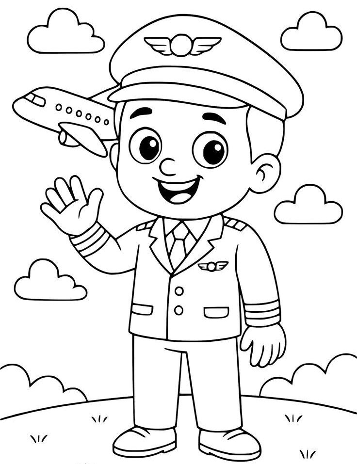 Tranh tô màu các chú công an, bộ đội, nét đẹp hòa bình cho bé