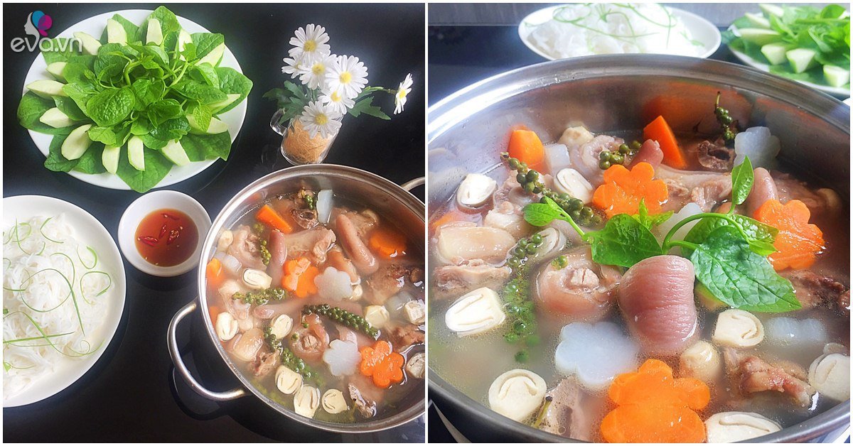 Lẩu đuôi heo tiêu xanh hấp dẫn cuối tuần