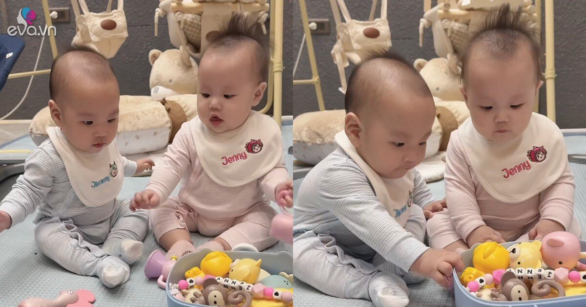 Sau đoạn clip 1 phút, cặp sinh đôi Jimmy Jenny 5 tháng tuổi nhà Phương ...